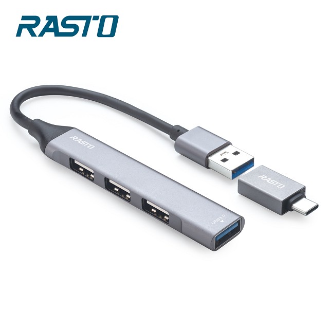 【RASTO】USB 3.0 鋁合金四孔HUB集線器 - 麗文校園購∣師生教育優惠 • 線上一起GO！麗文1460日